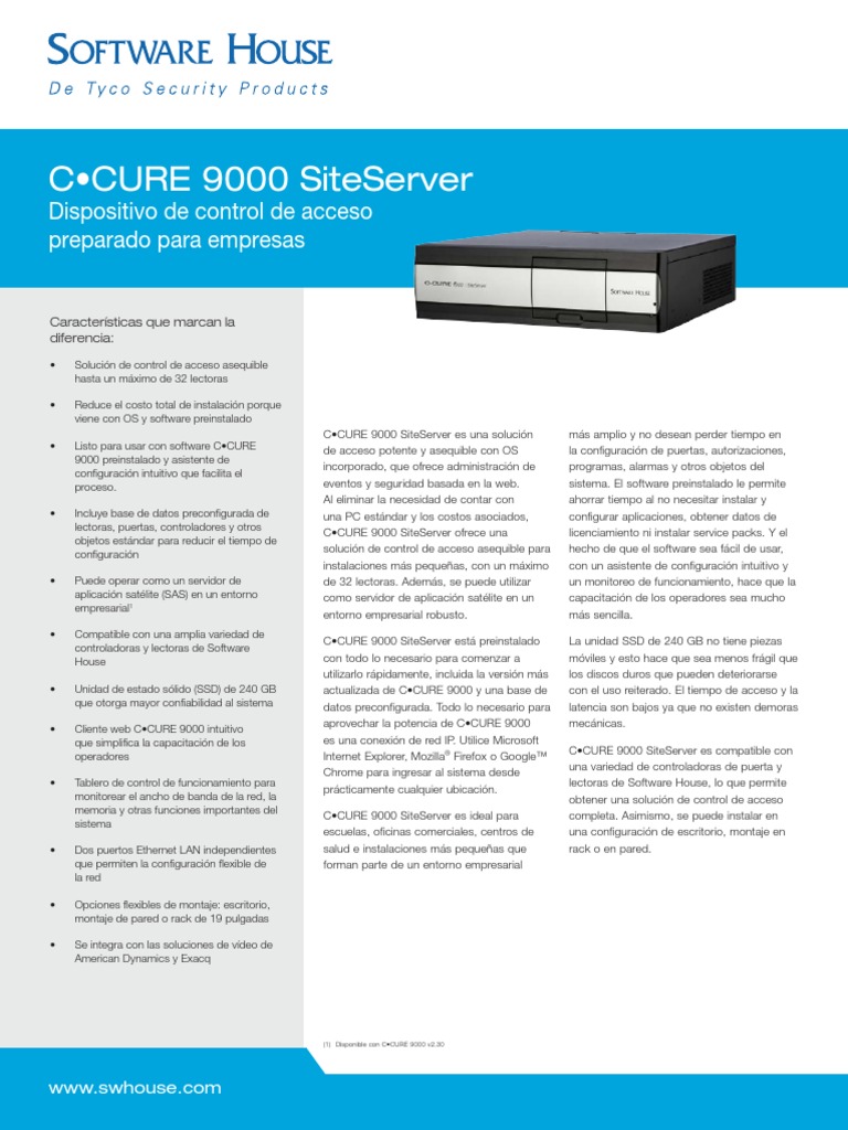 Ccure-9000-Siteserver Ds r05 LT Lat Es | PDF | Unidad de estado sólido ...
