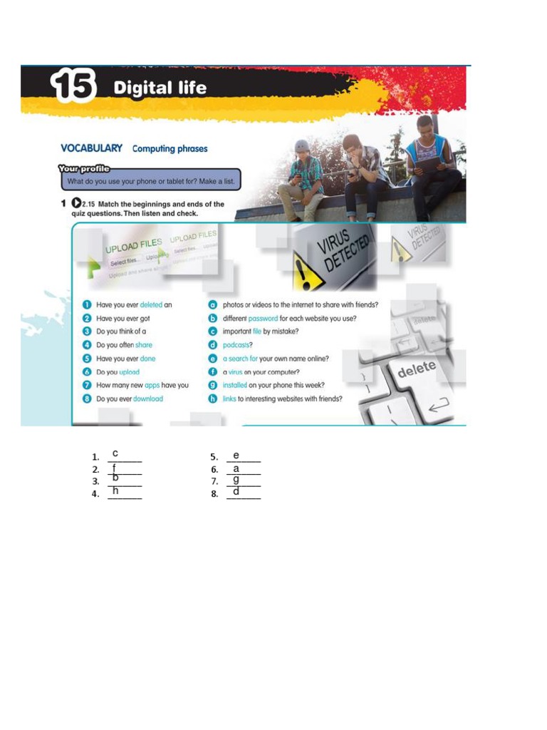 Unit 15 Digital Life | PDF | Language Mechanics | Semantic Units