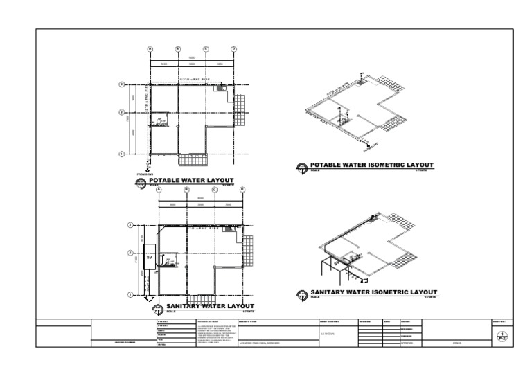 Potable Water Isometric Layout: A C D B | PDF | Materials | Building ...