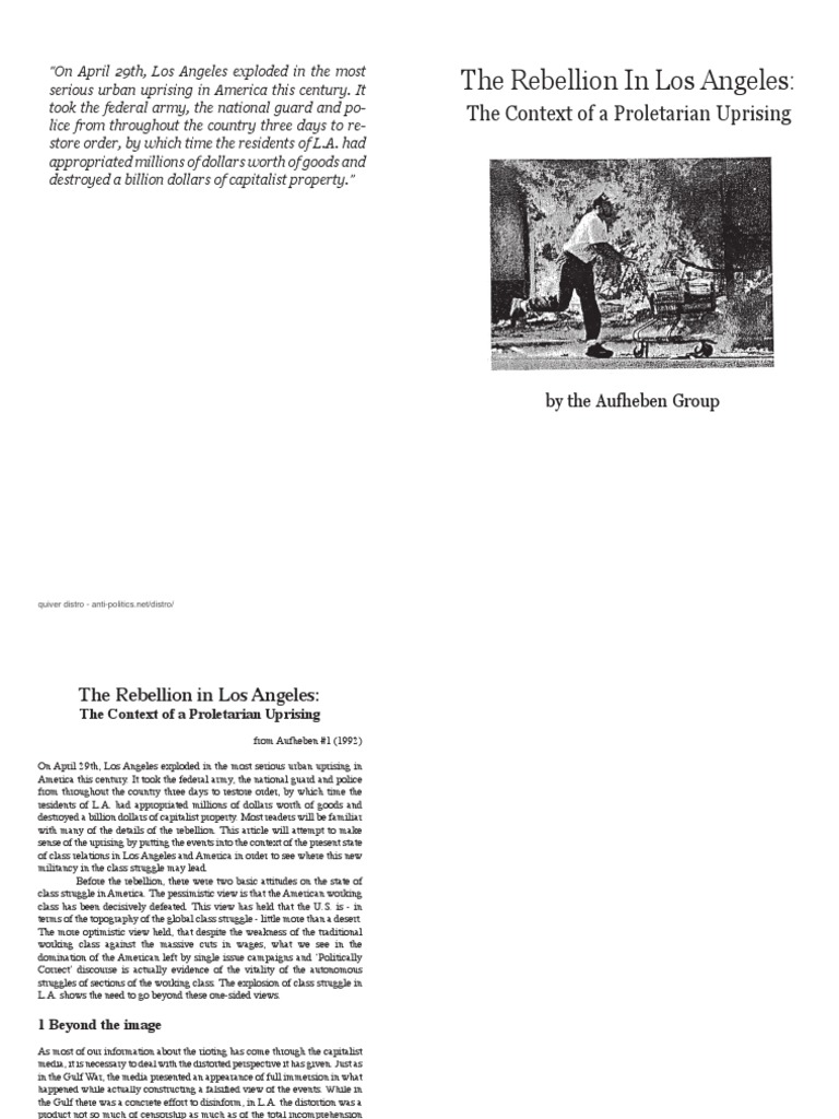 Rebellion in Los Angeles | PDF | Rebellions | Class Conflict