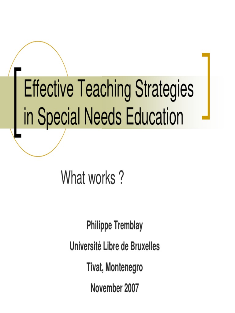 Understanding The Special Education Needs of Learners in Difficult ...