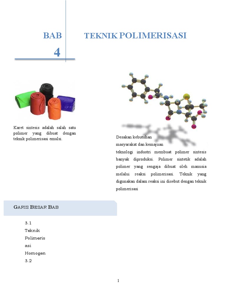 Bab 4 Teknik Polimerisasi | PDF