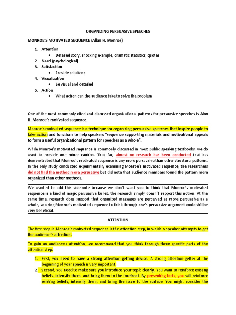 Organizing Persuasive Speeches Download Free Pdf Attitude