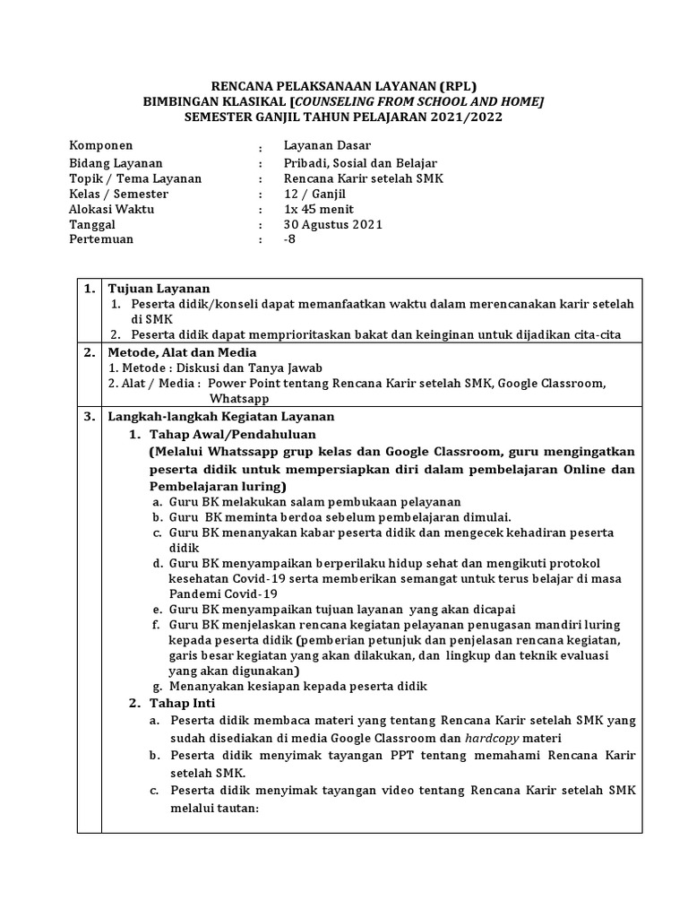 RPL Karir | PDF | Karier & Perkembangan | Bisnis