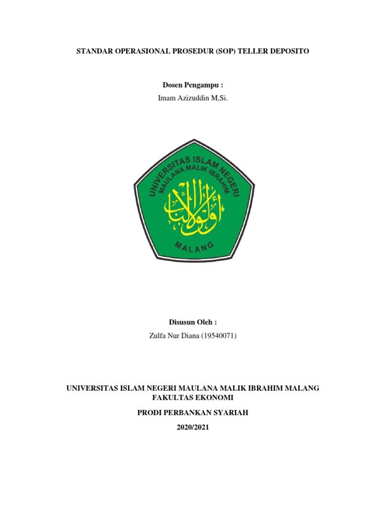 SOP Teller Deposito Bank | PDF
