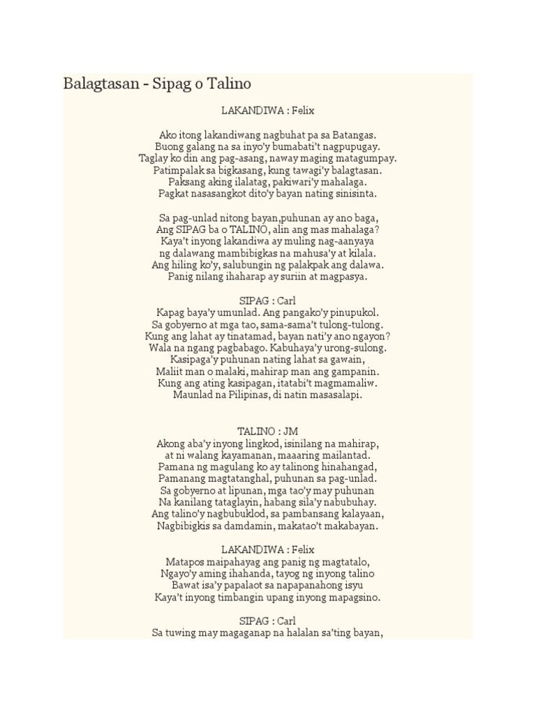 Balagtasan | PDF