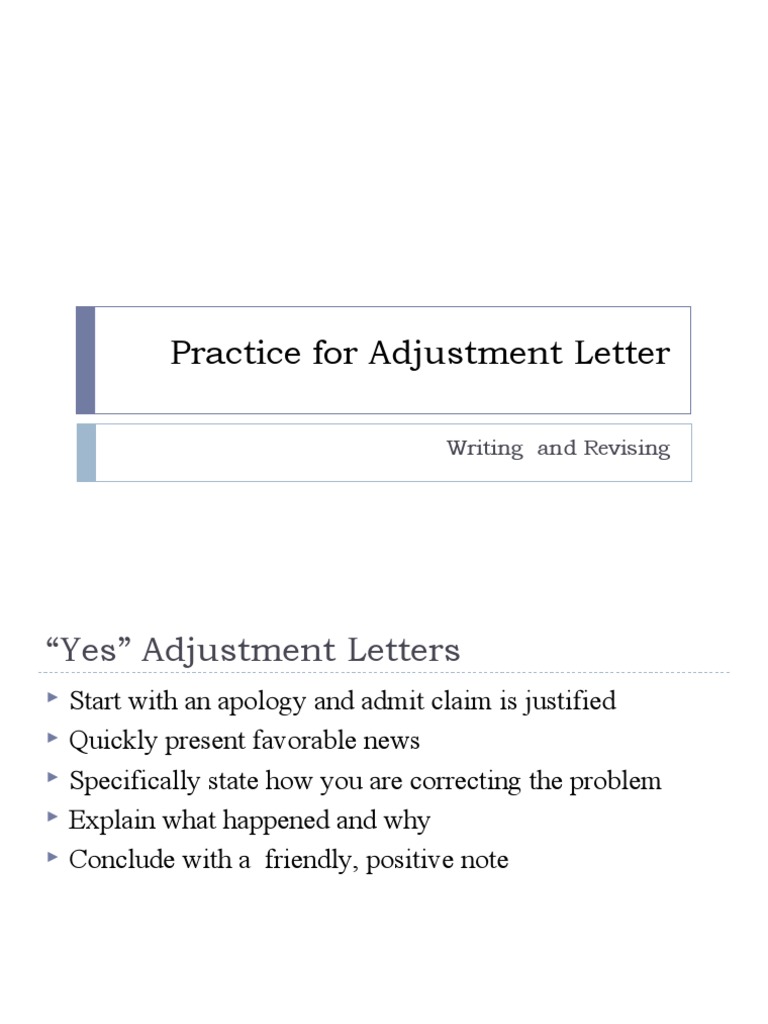 Practice For Adjustment Letter: Writing and Revising | PDF