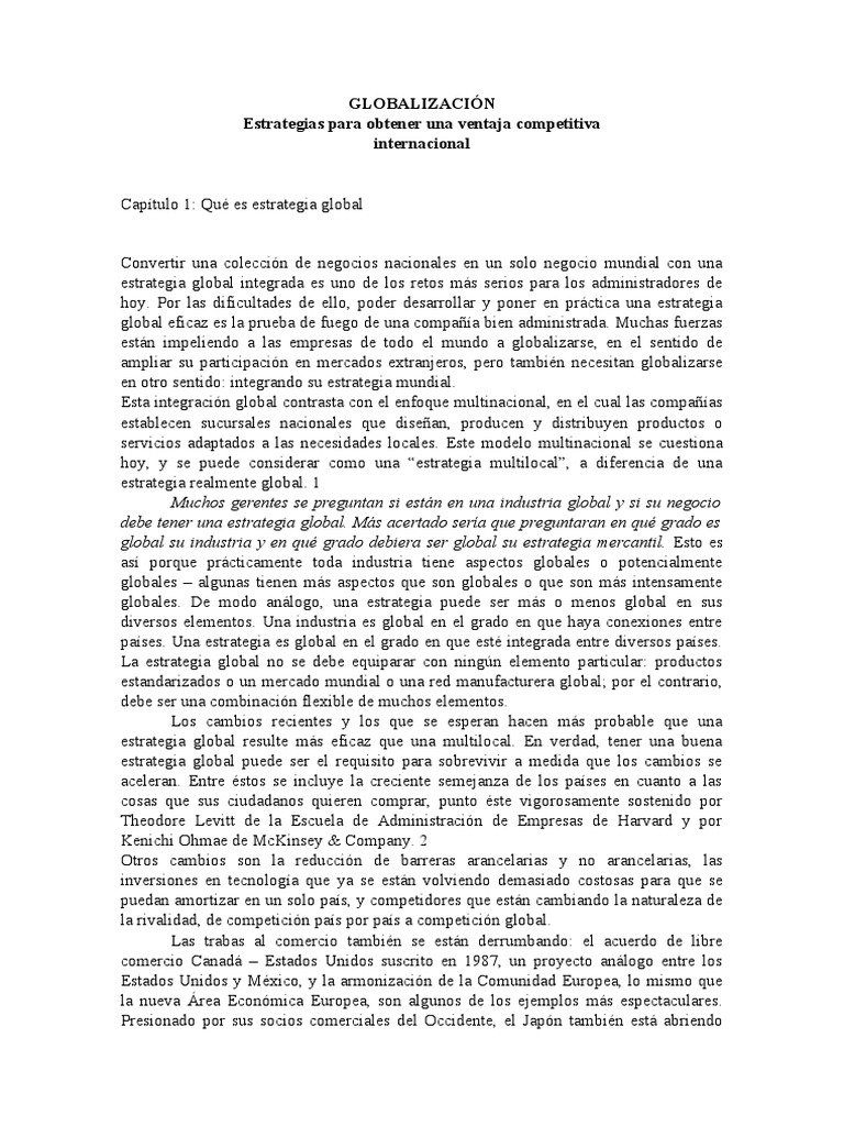 GLOBALIZACI N Doc. 2 | PDF | Globalización | Marketing