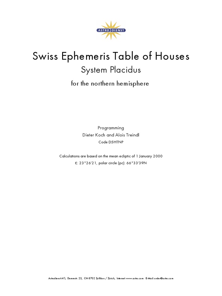 The Tables of Houses Placidus | PDF | Geophysics | Astronomy