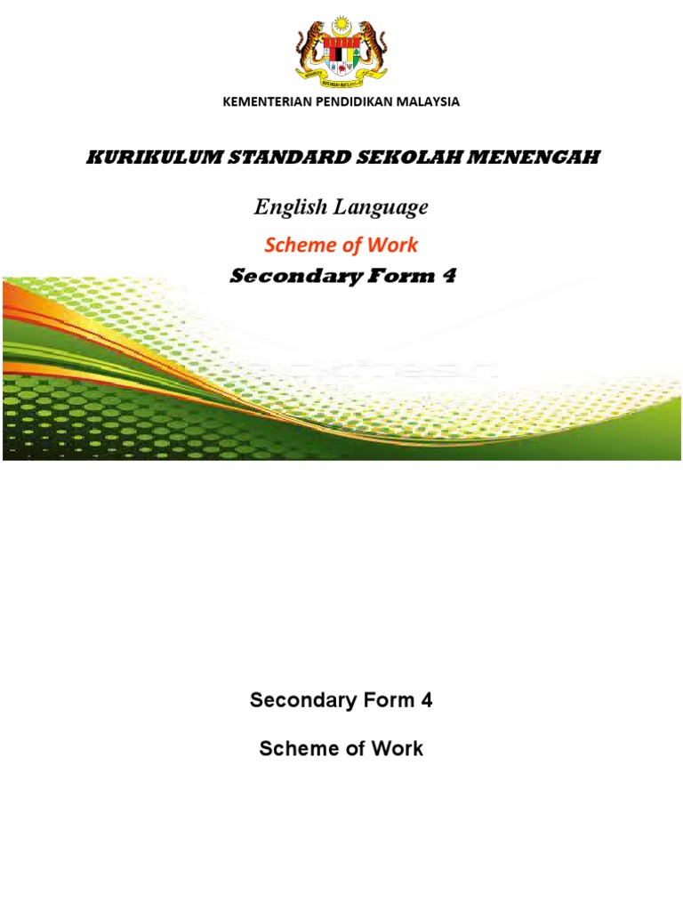 Secondary Scheme of Work Form 4 | PDF | Teachers | Curriculum