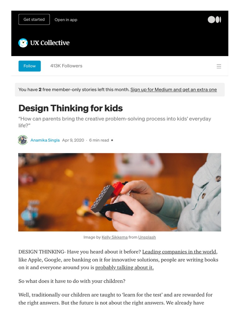 Design Thinking For Kids: 413K Followers | PDF | Design Thinking | Design
