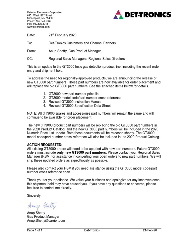 GT3000 - Product - Update - Letter - FINAL | PDF | Business