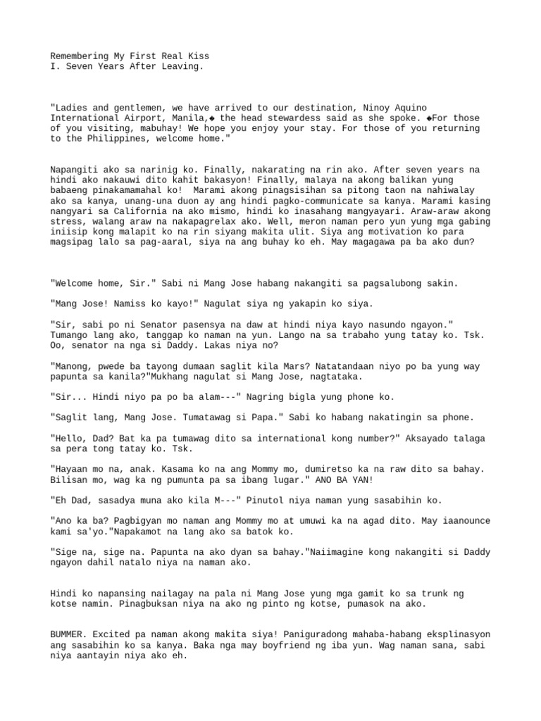 Remembering My First Real Kiss | PDF