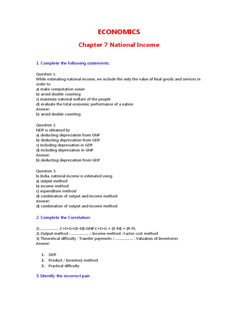 (ECO) Chapter 7 | PDF | Measures Of National Income And Output | Income