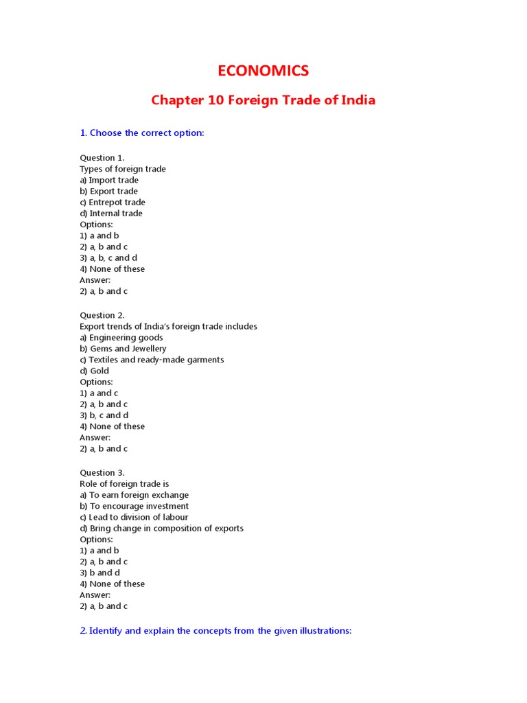 (ECO) Chapter 10 Foreign Trade of India | PDF | Opec | Trade