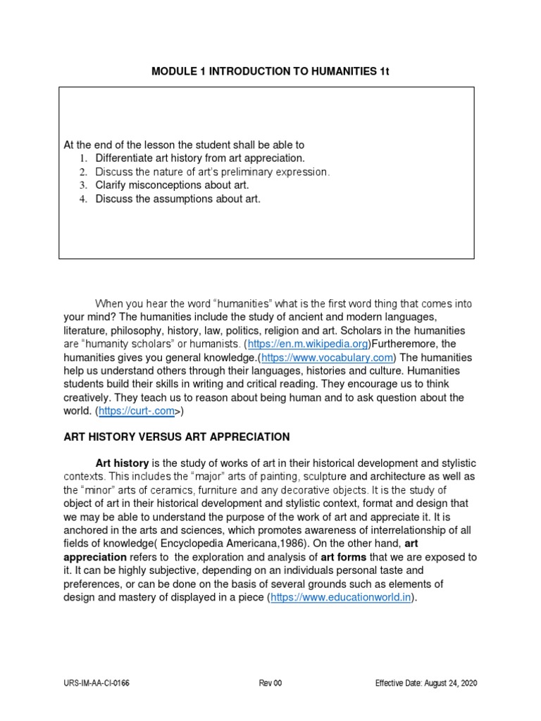 HUMANITIES MODULE 1 To 5 | PDF | Humanities | Paintings