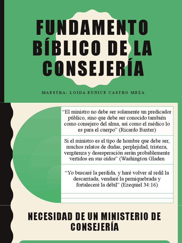 Fundamento Bíblico De La Consejería Pdf