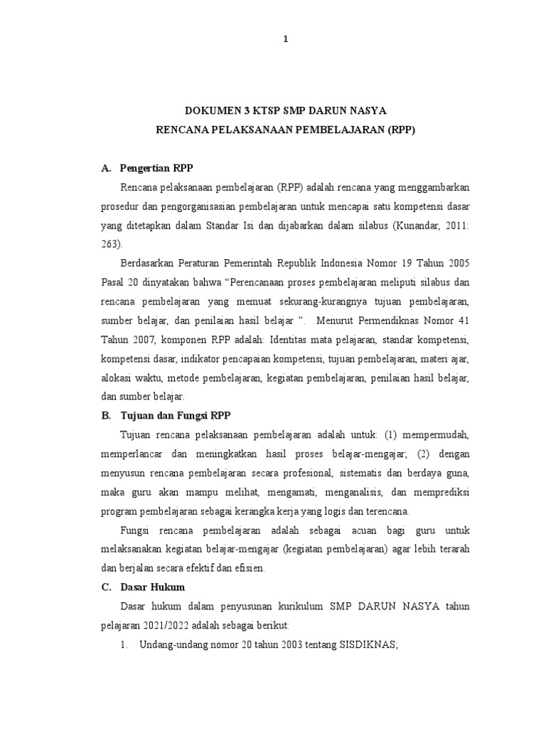 Dokumen 3 KTSP SMP Darun Nasya | PDF