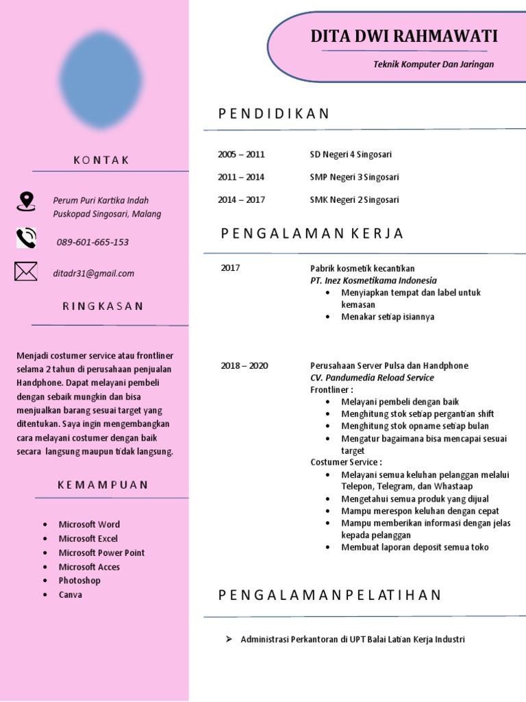 CV Dinda 1 | PDF