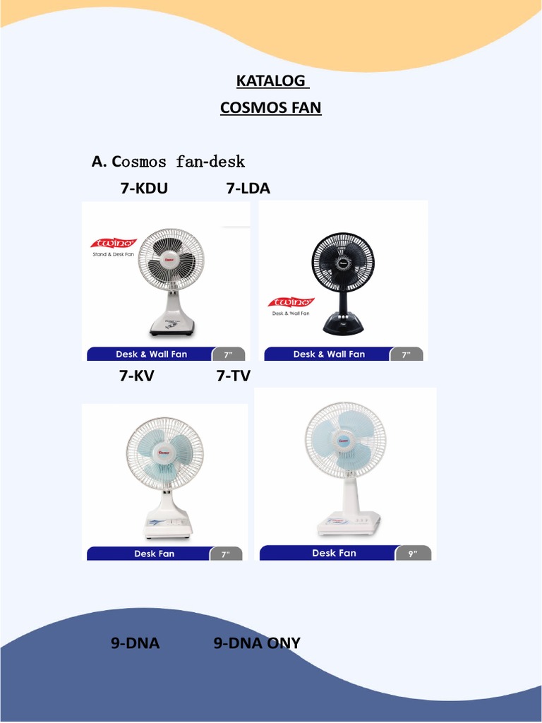 Katalog Cosmos Fan A. Cosmos Fan-Desk 7-Kdu 7-Lda | PDF