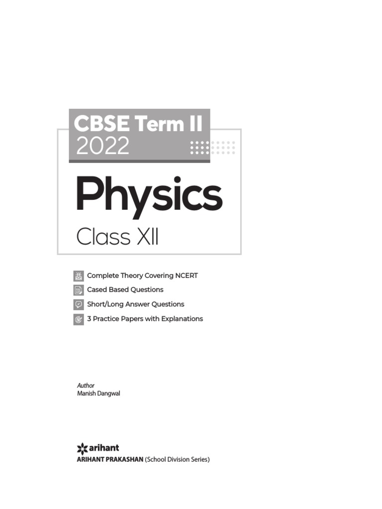 Arihant CBSE Physics Term 2 Class 12 - Removed | PDF | Electromagnetic ...