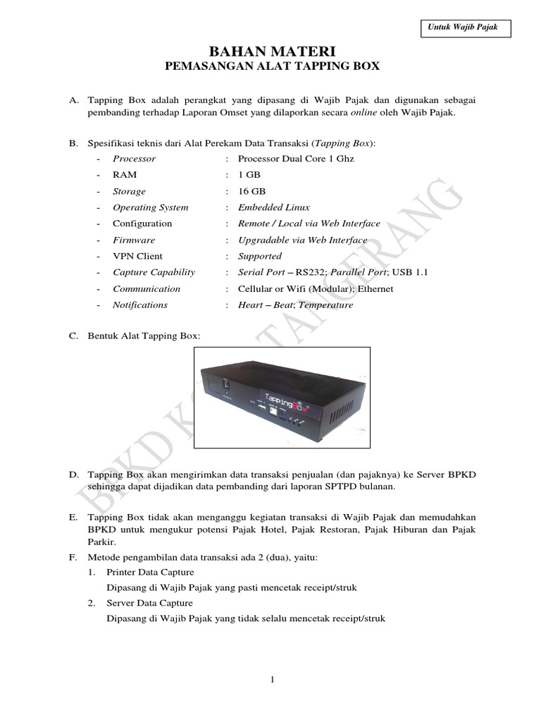 Materi Sosialisasi Tapping Box 2019 | PDF