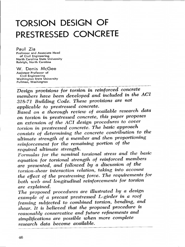 Torsion Design of Prestressed Concrete | PDF | Beam (Structure) | Fracture