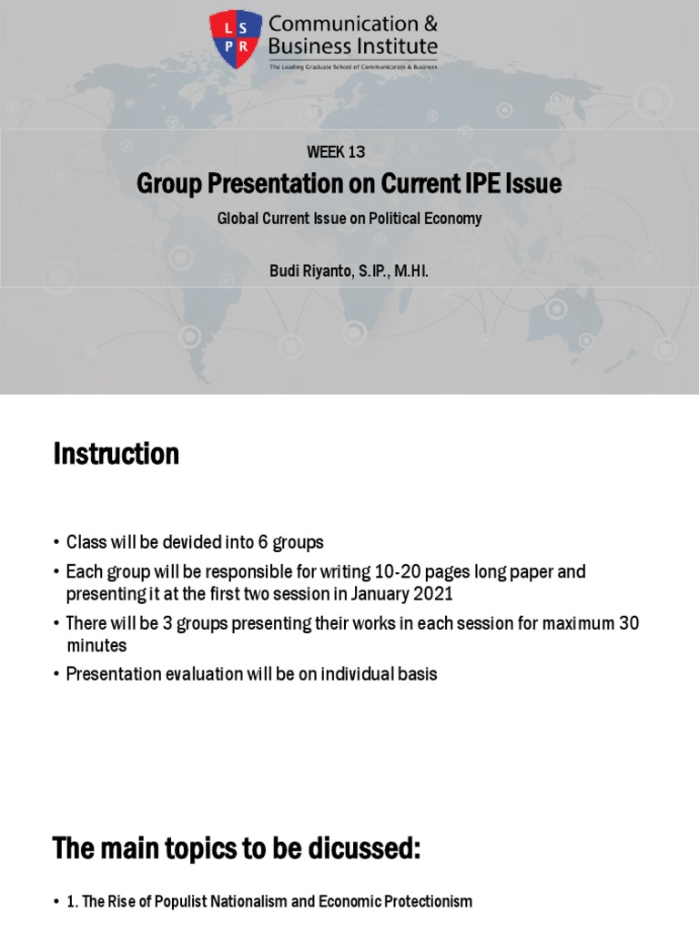 Week 13 IPE - Group Assignment On Current IPE Issue | PDF