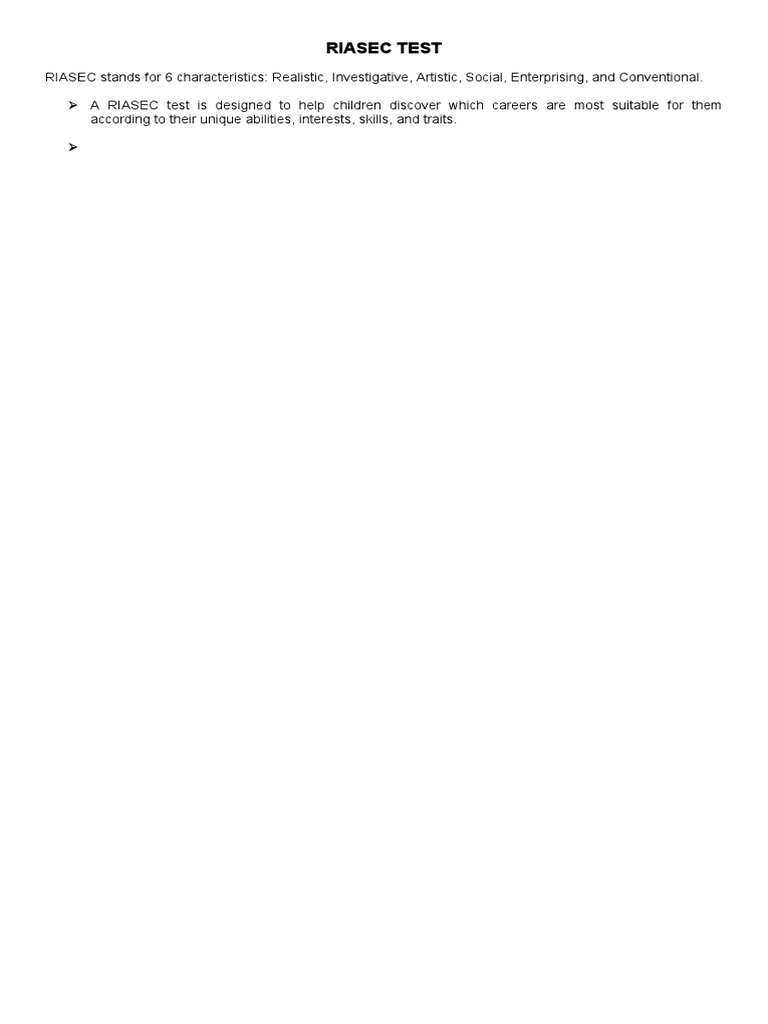 The Riasec Test | PDF