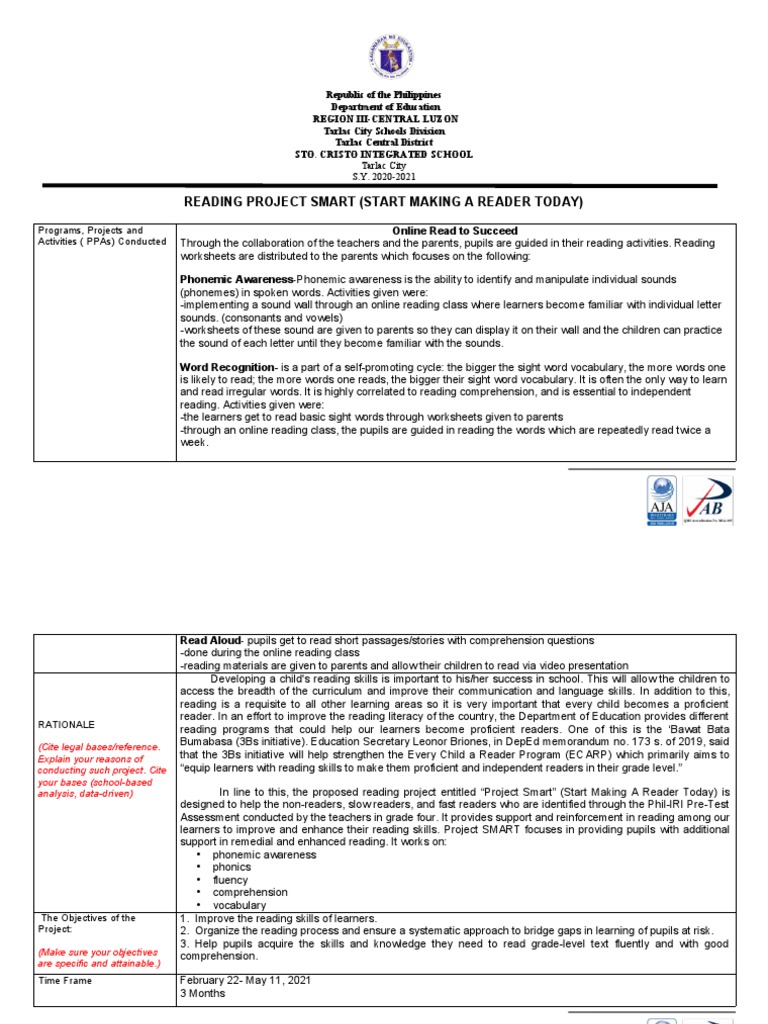 Reading Project Smart (Start Making A Reader Today) : Online Read To ...