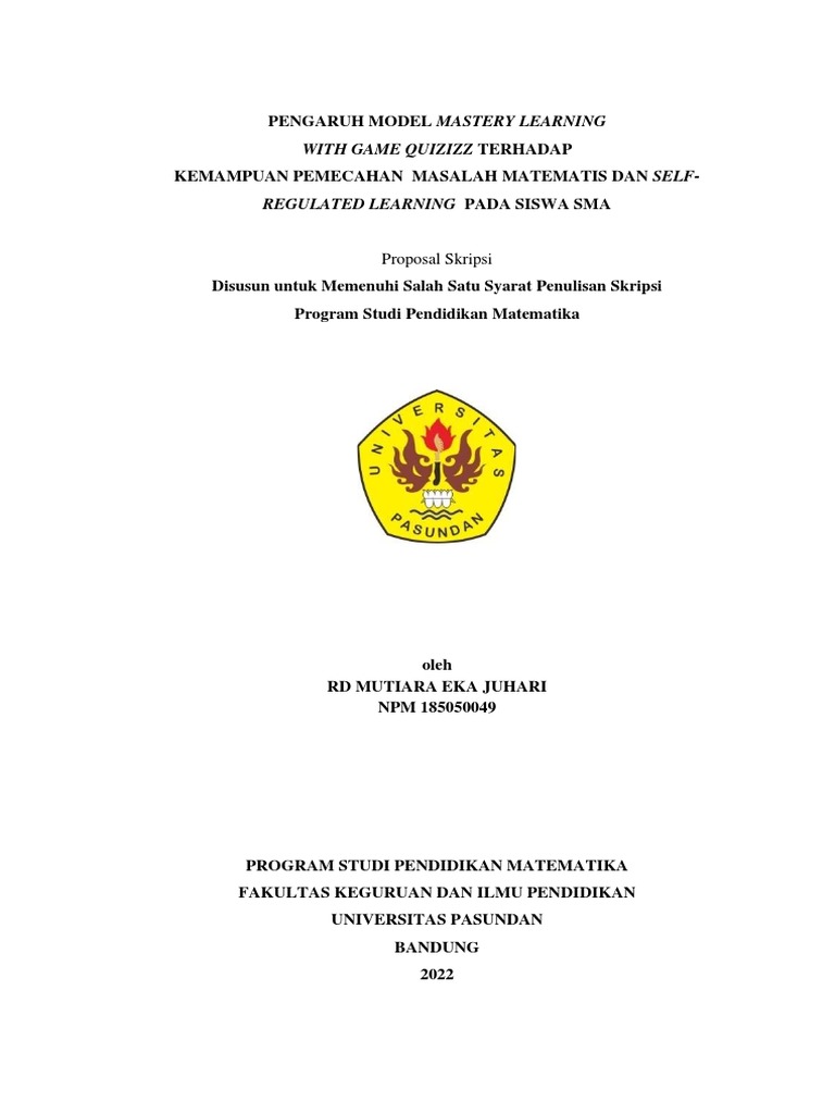 Proposal Skripsi - RD Mutiara Eka Juhari - 185050049 | PDF