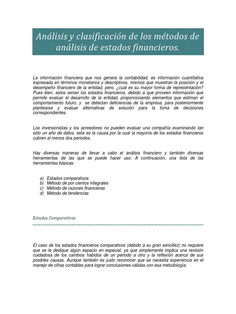 V. Analisis e Interpretacion de Los Estados Financieros | PDF | Apalancamiento (Finanzas ...