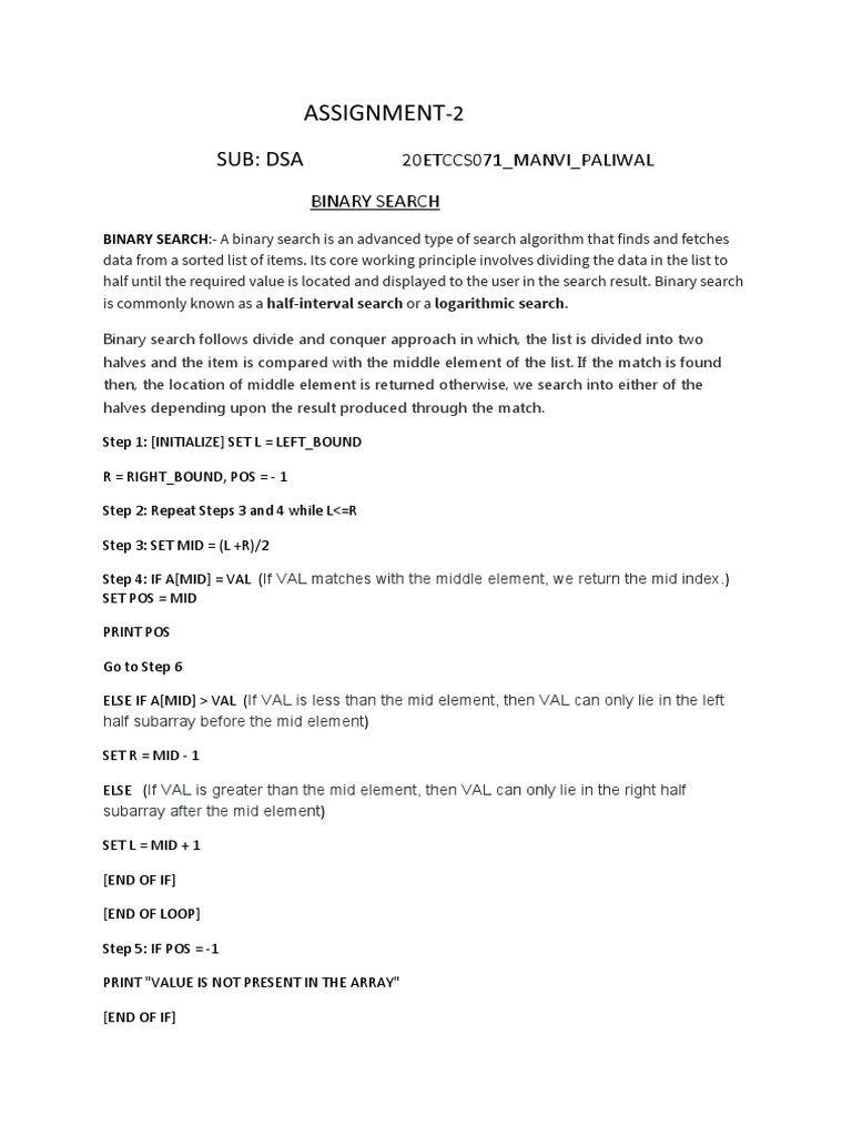 Assignment: - 2 Sub: Dsa | PDF | Teaching Methods & Materials