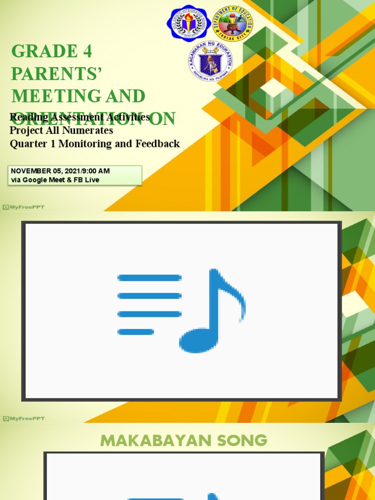 Grade 4 Parents' Meeting and Orientation On | PDF