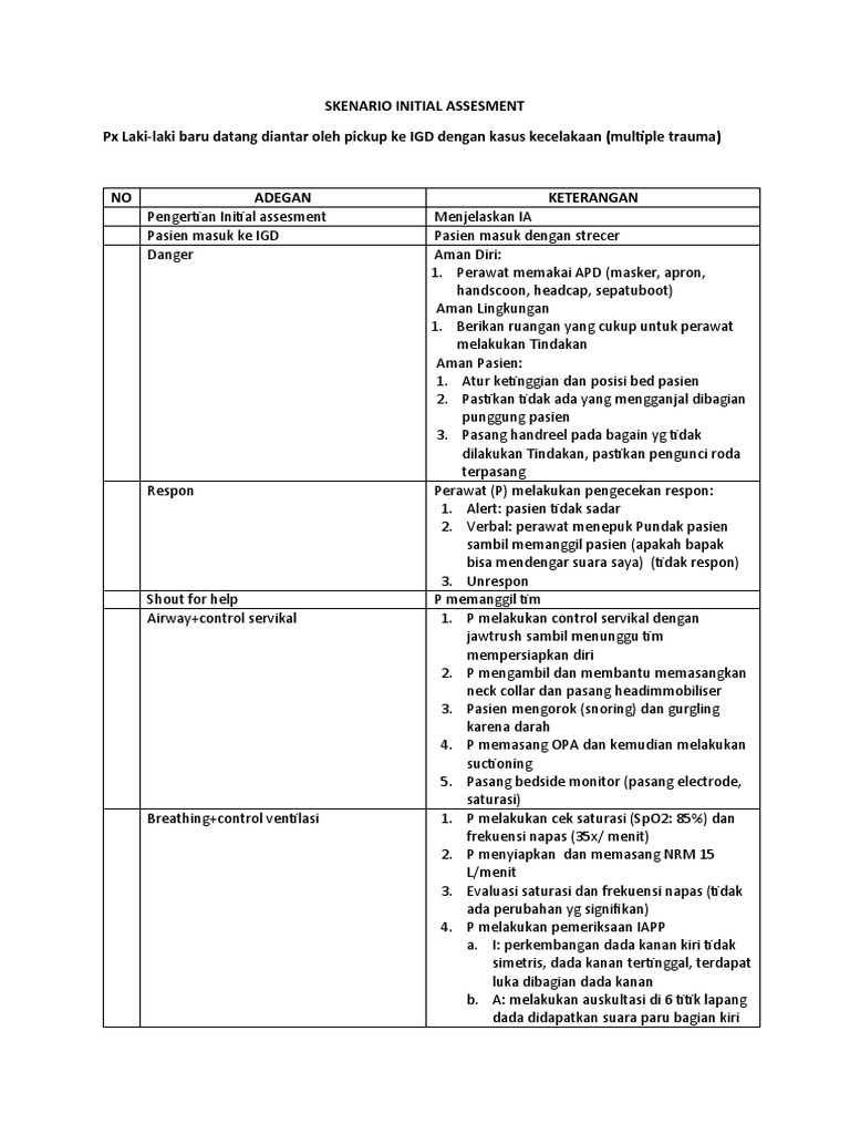 Skenario Initial Assesment | PDF