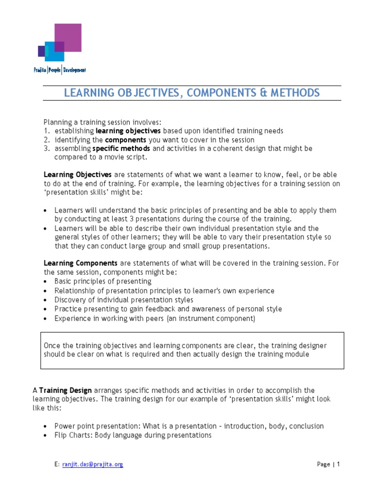 Setting Learning Objectives | Download Free PDF | Learning | Design
