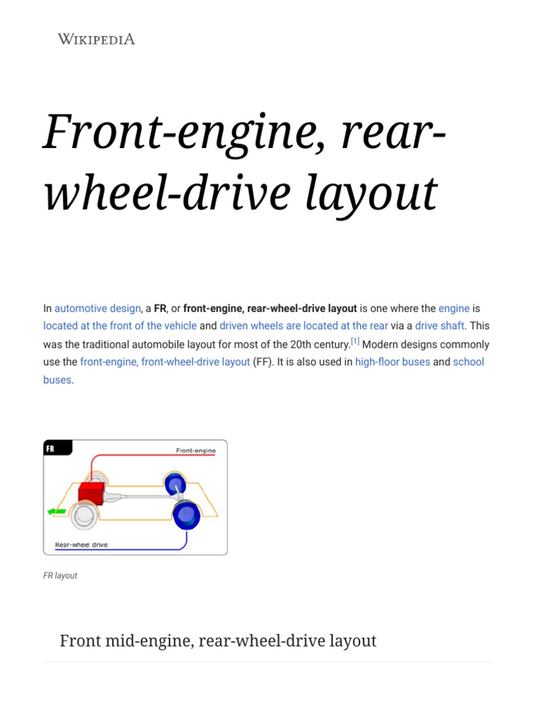 Front-Engine, Rear-Wheel-Drive Layout | PDF | Vehicle Technology ...