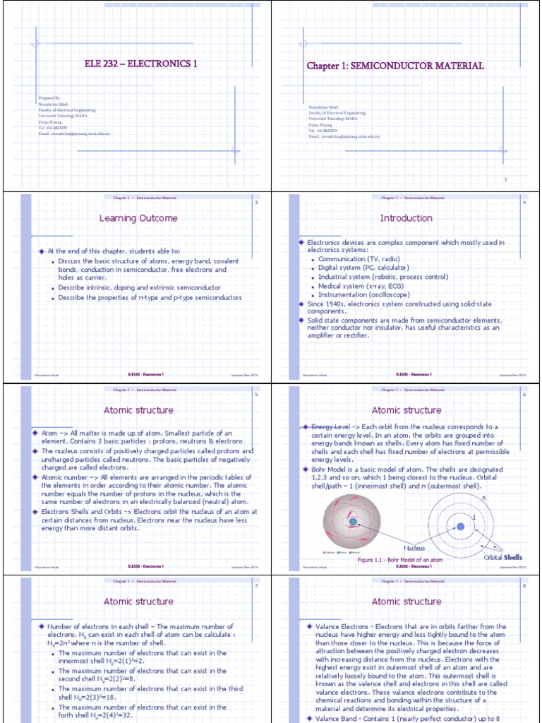 ELE232 - Chapter 1 - Semiconductor - Compatibility Mode - 4 | PDF | Semiconductors | Doping ...
