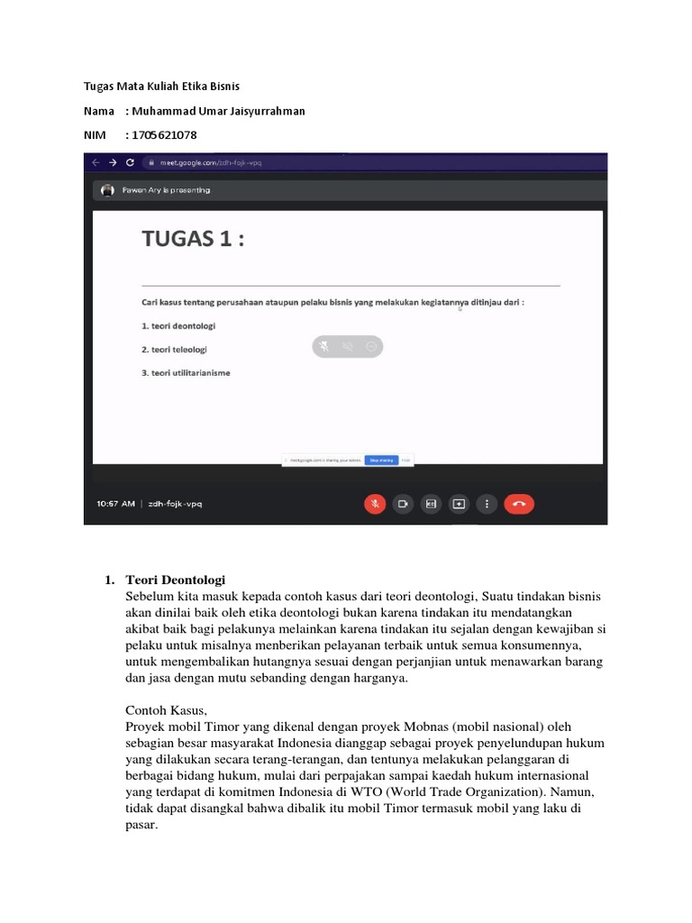 Tugas Etika Bisnis Pertemuan 1 - Muhammad Umar Jaisyurrahman ... Tugas Etika Bisnis Pertemuan 1 - Muhammad Umar Jaisyurrahman ...