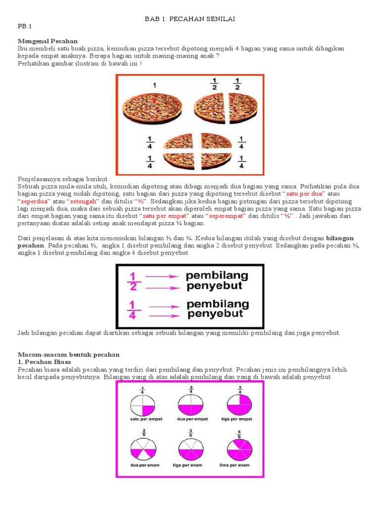 Bab 1 Pecahan Senilai (PB1,2,3) | PDF