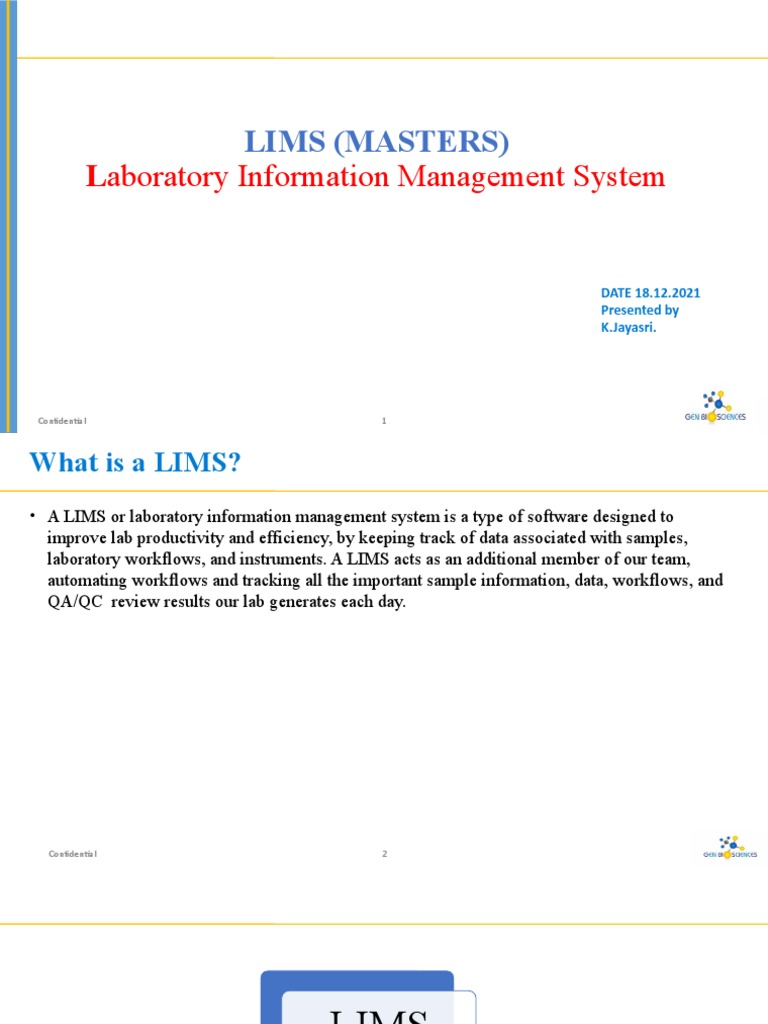 LIMS PPT (Masters) - 17.12.2021 | PDF | Specification (Technical ...