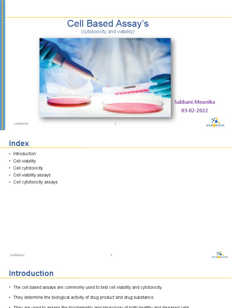 Cell Based Assay's: (Cytotoxicity and Viability) | PDF | Cytotoxicity ...