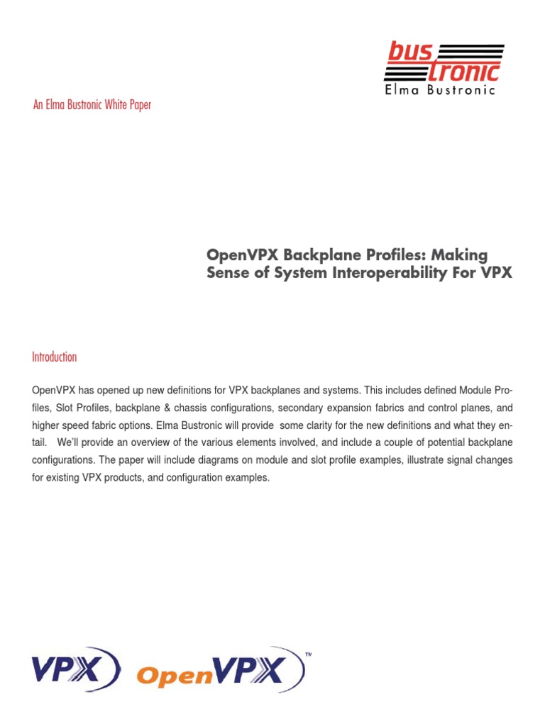 Backplane White Paper OpenVPX | PDF | Office Equipment | Telecommunications Equipment