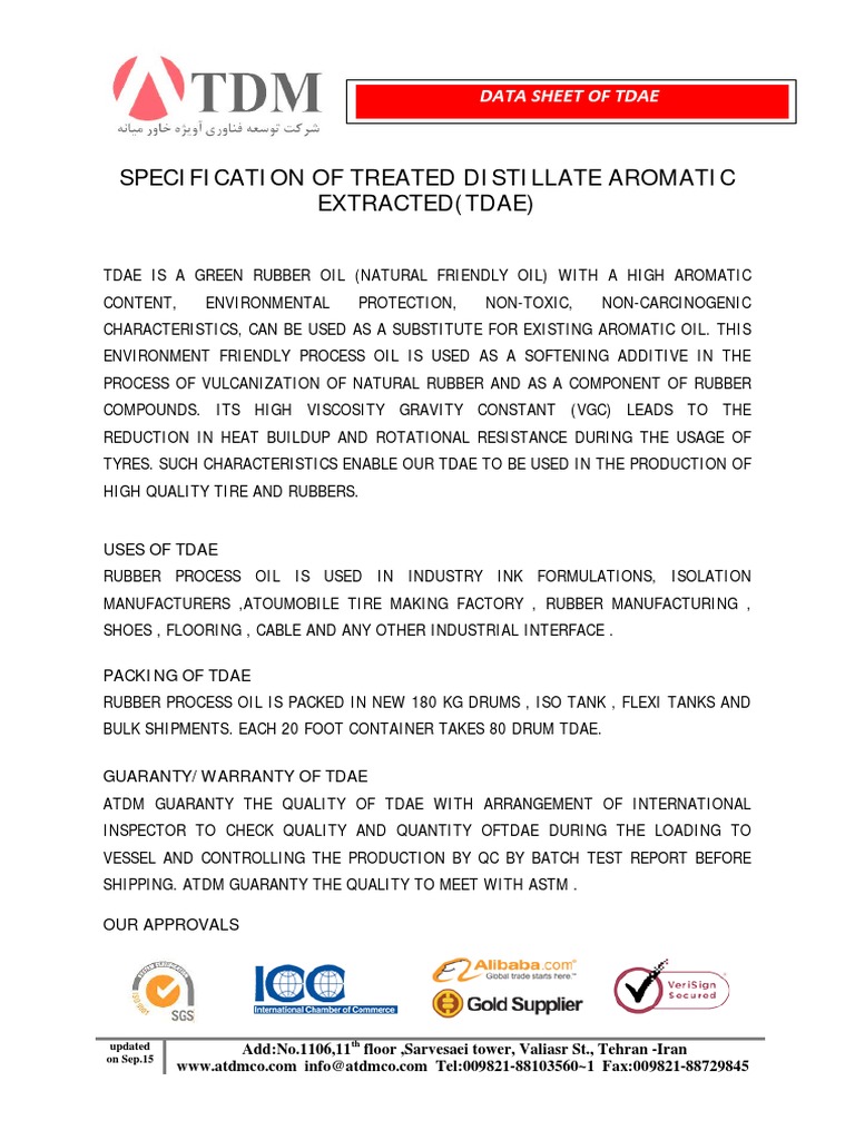 TDAE | PDF | Natural Rubber | Tire