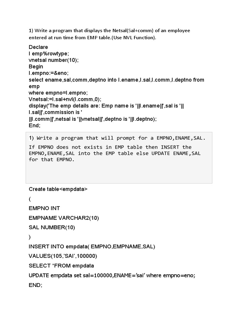 Plsql-Hanfds On Assignment-Incomplete | PDF | Subroutine | Control Flow Plsql-Hanfds On Assignment-Incomplete | PDF | Subroutine | Control Flow