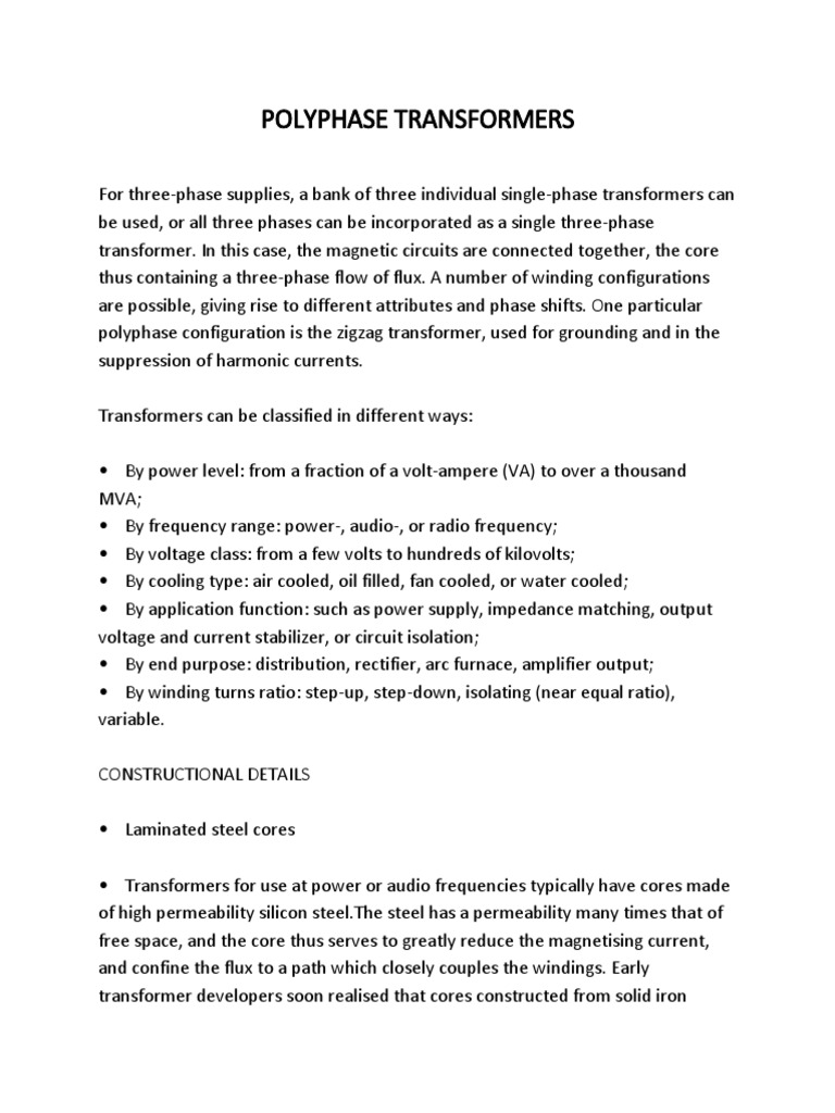 Polyphase Transformers | Download Free PDF | Transformer | Force