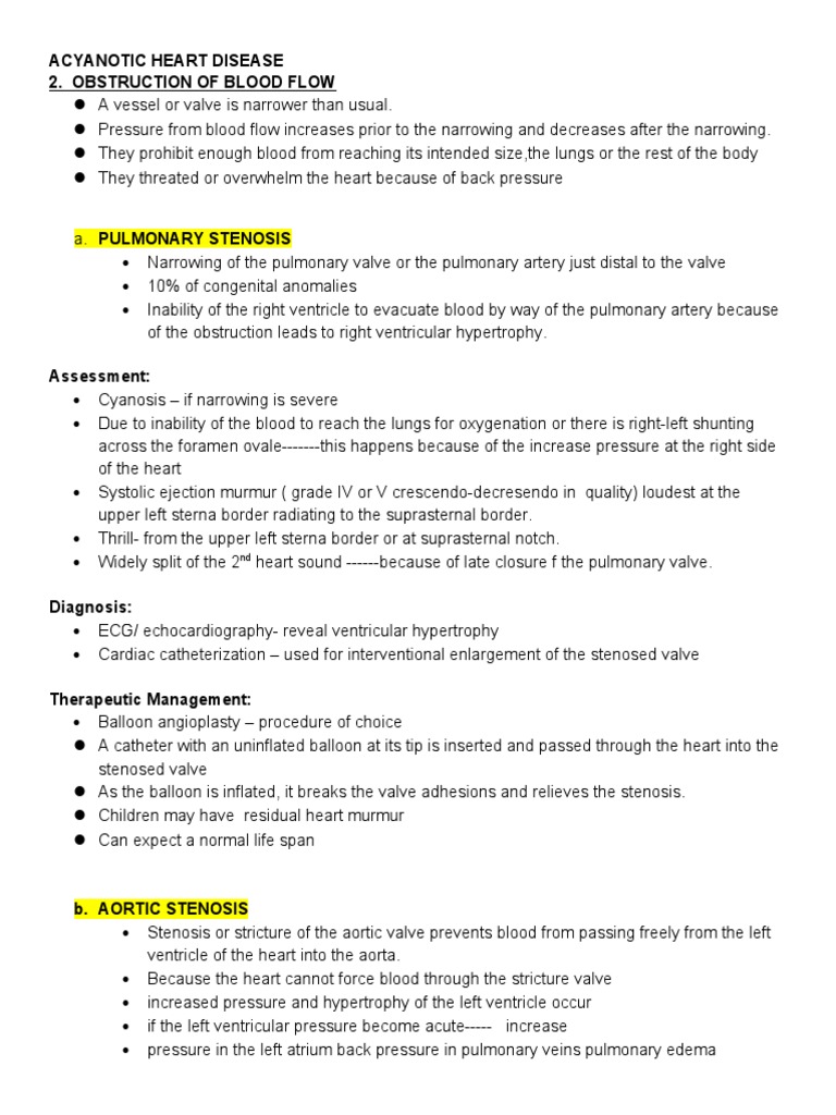 Obstruction of Blood Flow | PDF | Heart | Heart Valve