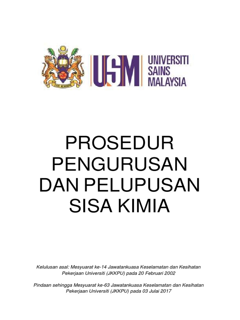 Prosedur Pengurusan Dan Pelupusan Sisa-Sisa Kimia JKKPU 63 3 Julai 2017 ...