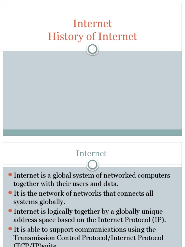 4.internet & History of Internet | PDF | Internet | Computer Network