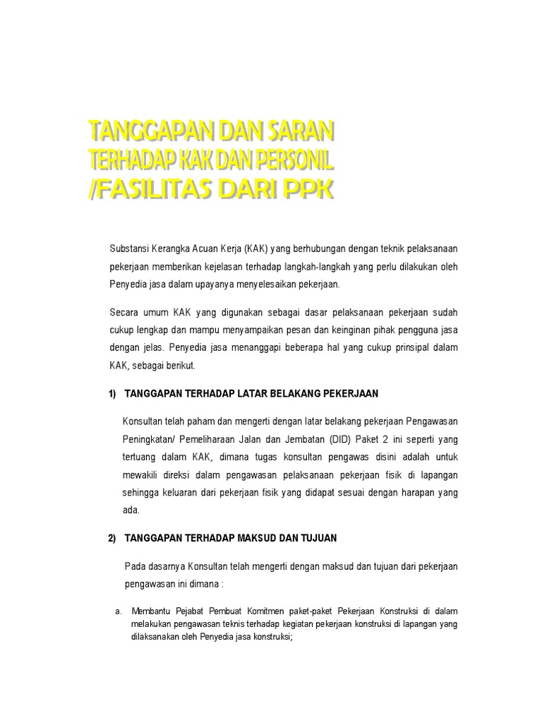 Tanggapan Dan Saran Terhadap Kak Ok | PDF